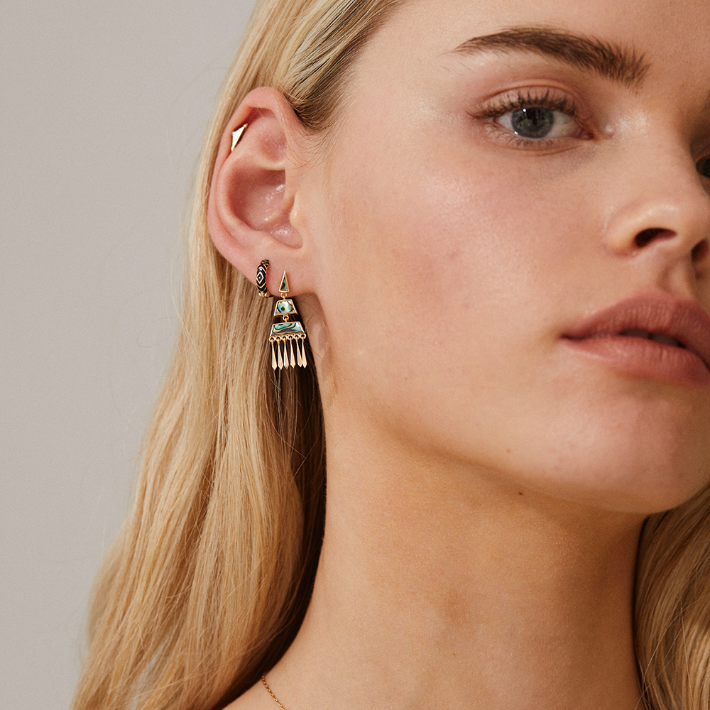 Mother of Pearl Elongated Claw Triangle Stud Right .2 | Brave Daughters