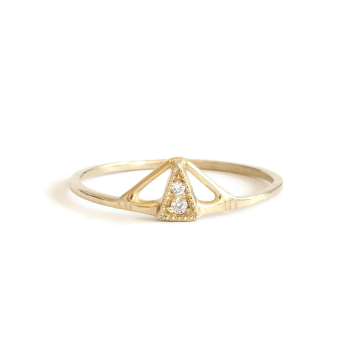 Tiny Diamond Pyramid Ring | Brave Daughters
